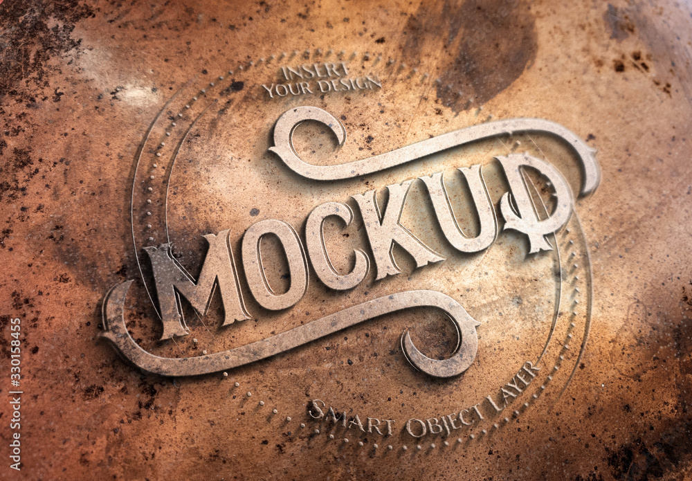 Copper Metal Text Effect Mockup Stock Template | Adobe Stock
