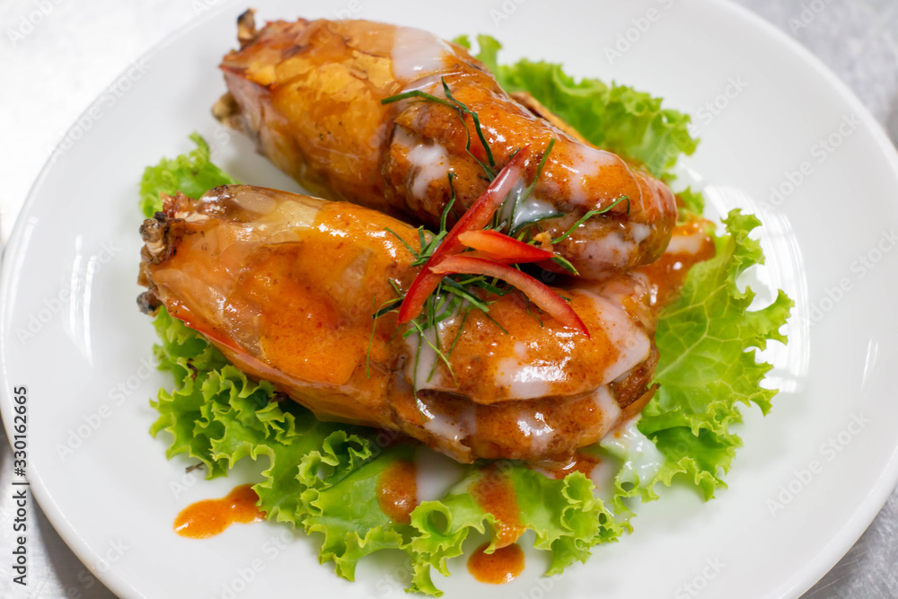 river prawn chuchi thai food Stock Photo | Adobe Stock