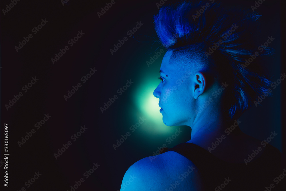 Bisexual people and gay pride. Lgbt concept. Strong androgynous female ...