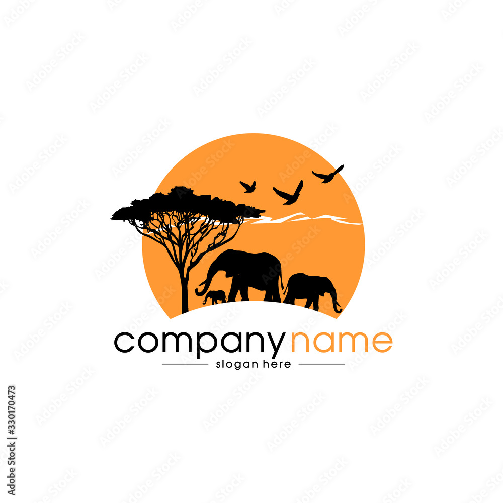 wildlife, safari, journey, trip, tour, travel africa logo design ...