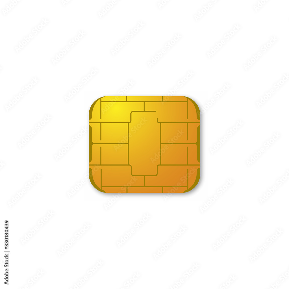 Icon of a credit or debit card chip vector. Stock Vector | Adobe Stock