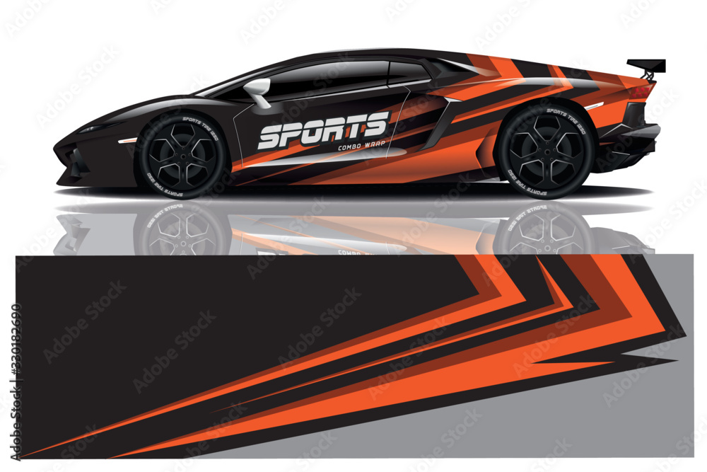 Sports car wrapping decal design Stock Vector | Adobe Stock