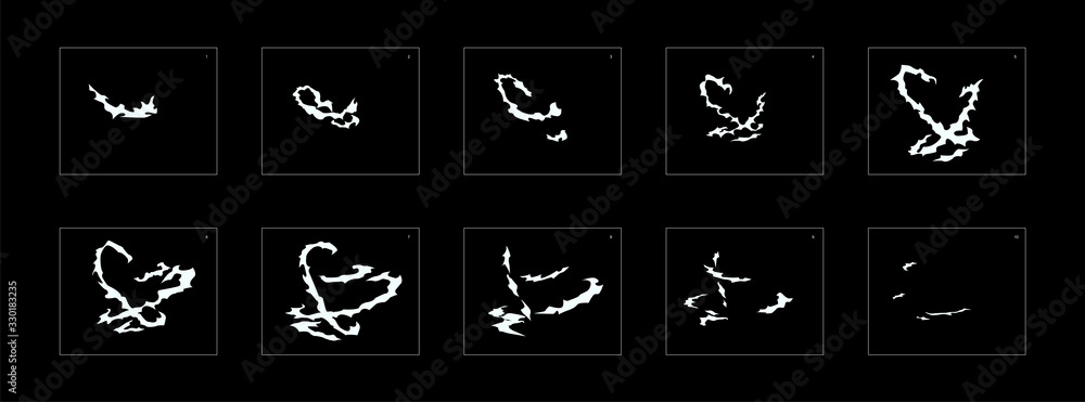 Shine spark animation effect. shiny effect sprite sheet. frame by frame ...