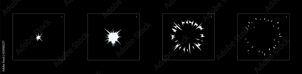 Shine blast animation effect. shiny effect sprite sheet. frame by frame ...