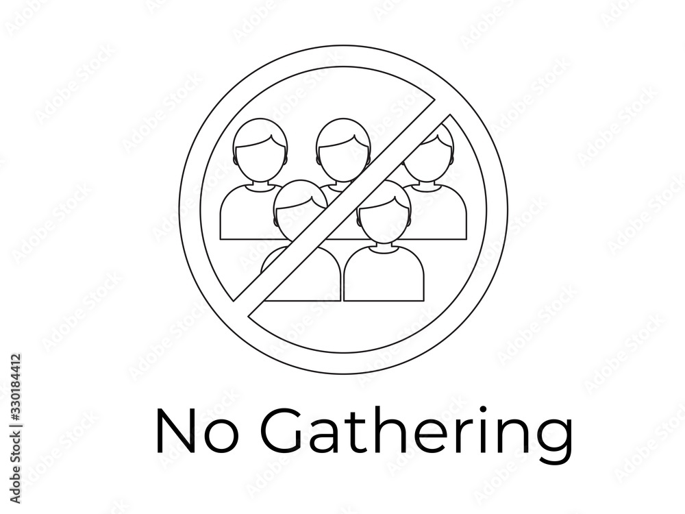 No gathering sign icon - preventive quarantine measures - 2019-ncov ...