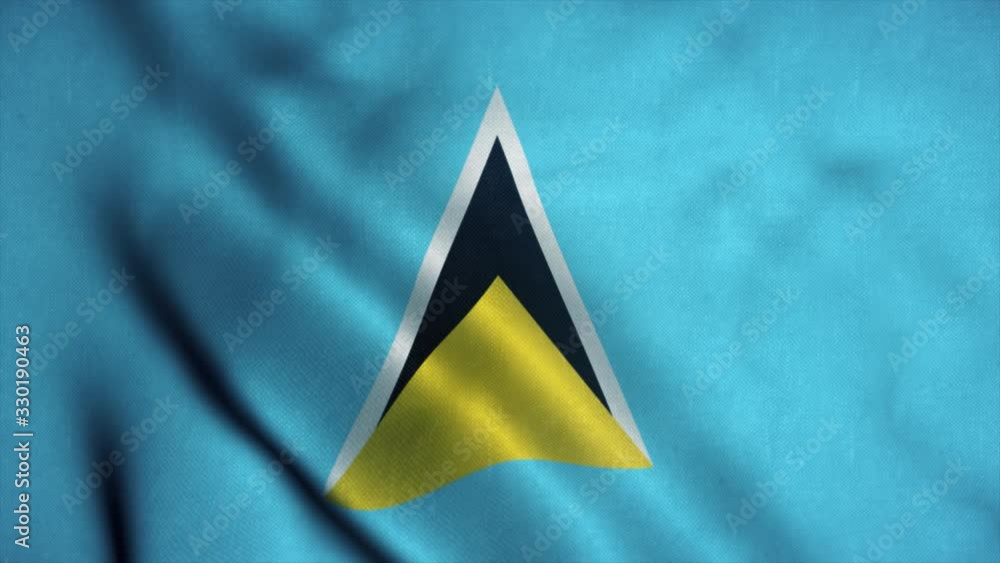 Saint Lucia flag waving in the wind. National flag of Saint Lucia. Sign ...