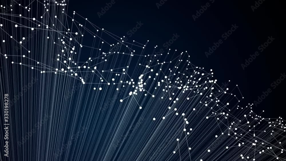 abstract background with animation moving of lines with glowing ends ...