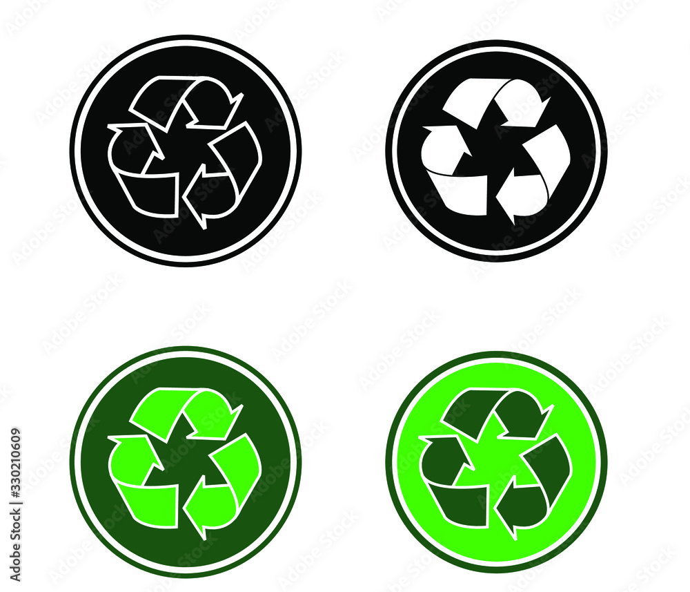 The universal recycling symbol. International symbol used on packaging ...