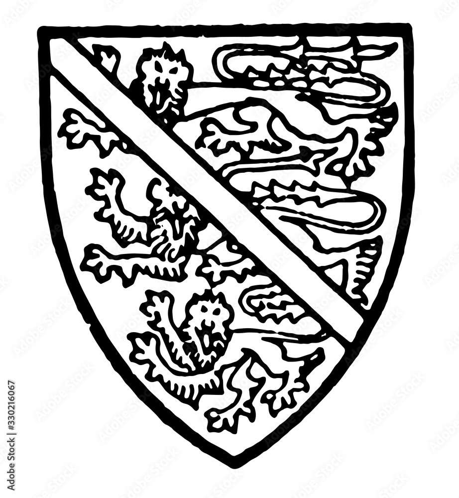 Lancaster the King of England with the difference of a baston azure ...