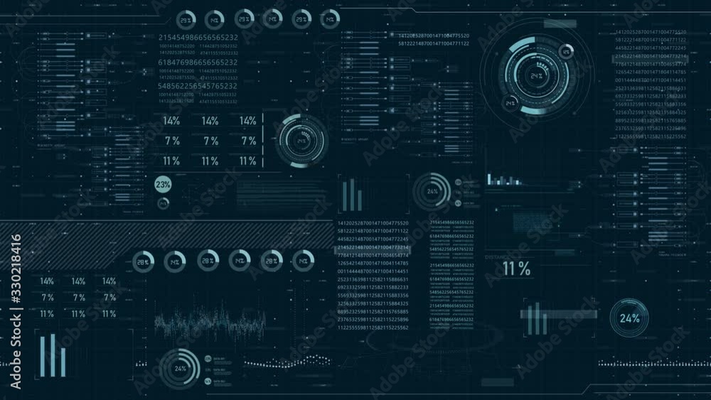 HUD Futuristic Digital Data and infographic elements. Looped motion ...
