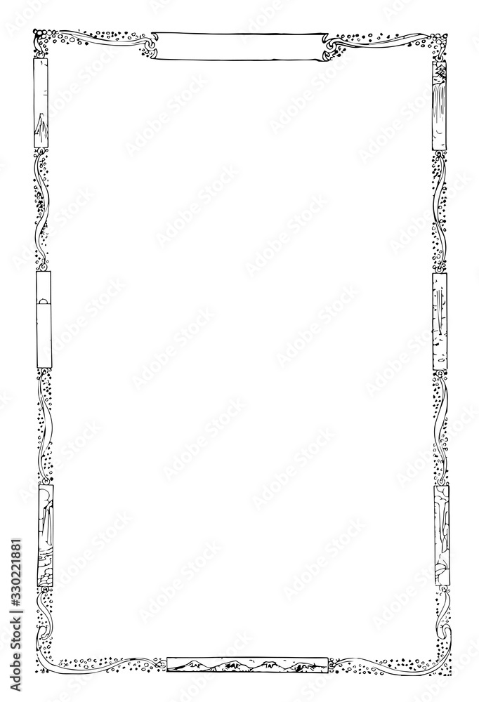 Earth Border have narrow border with nature scenes in this pattern ...