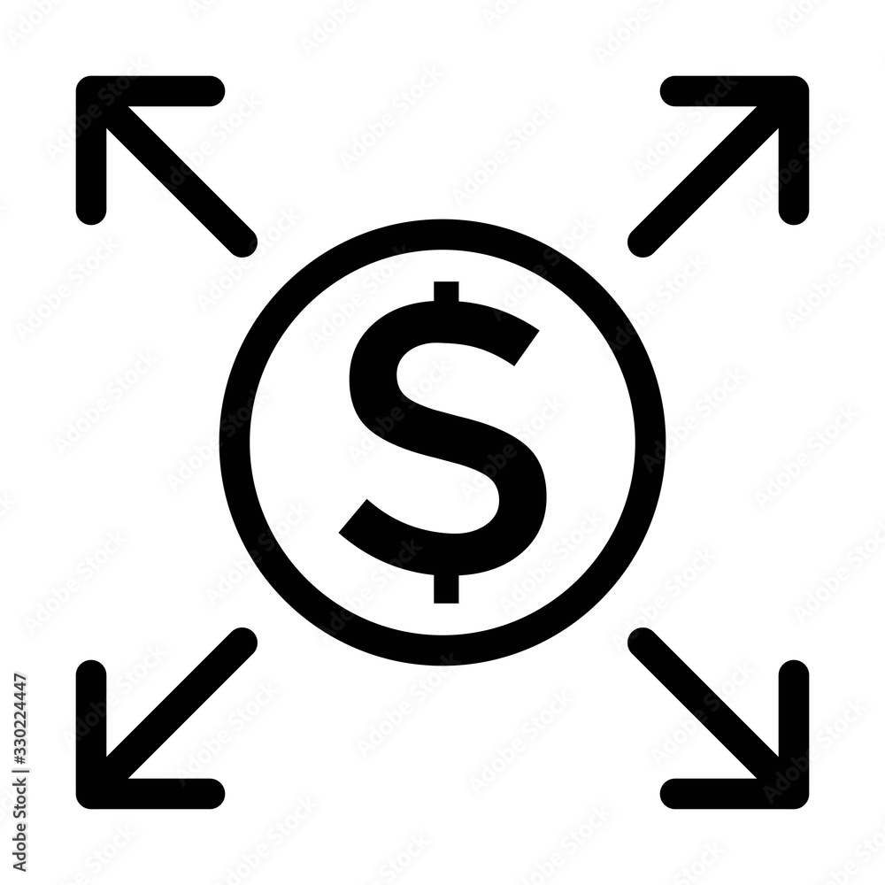 Cashout icon. Budget, money distribution icon. Business payments symbol ...