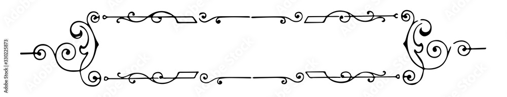 Filigree banner have a simple and designer border, vintage engraving ...