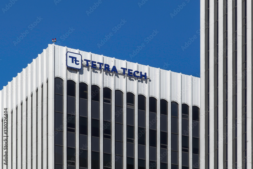 Washington D.C., USA - March 1, 2020: Sign of Tetra Tech on the office ...