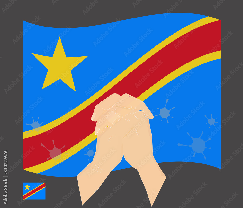 Praying hands with Covid-19 or novel coronavirus stained on the ...