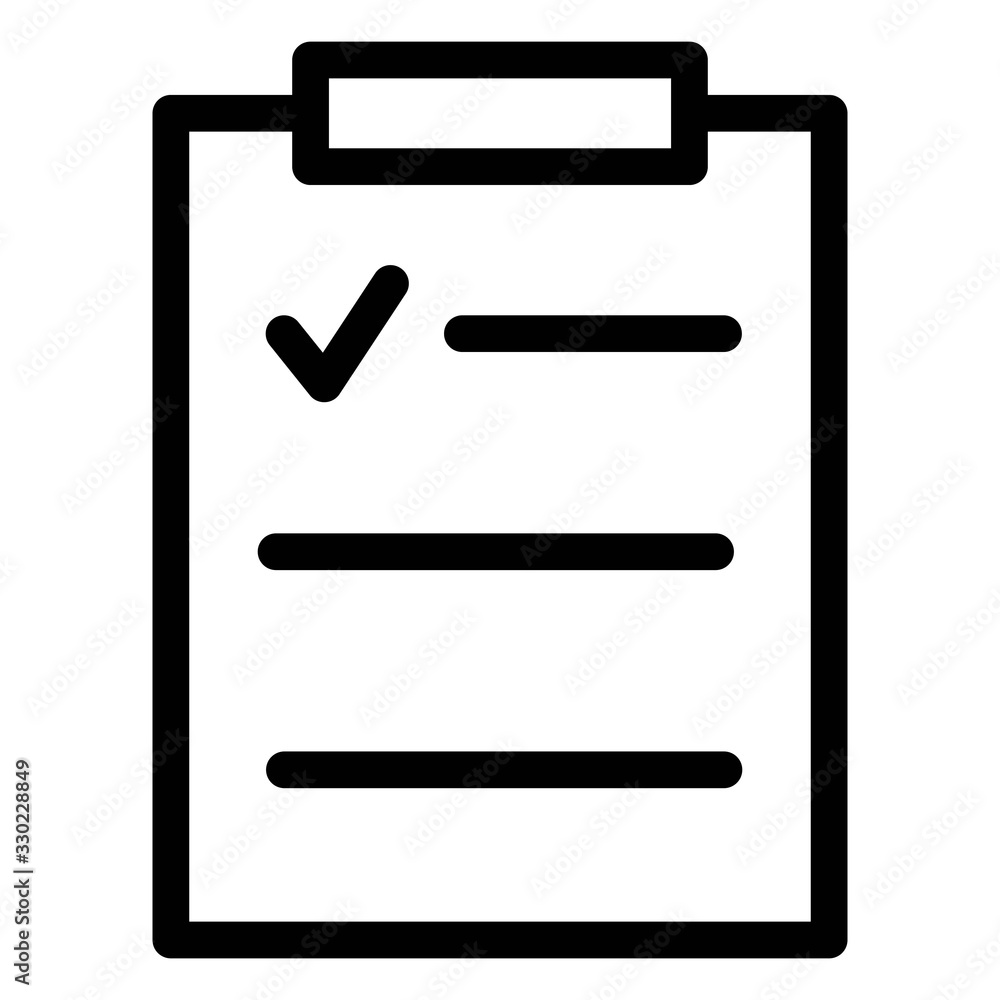 Clipboard or checklist icon in line style. Task list, audit report and ...