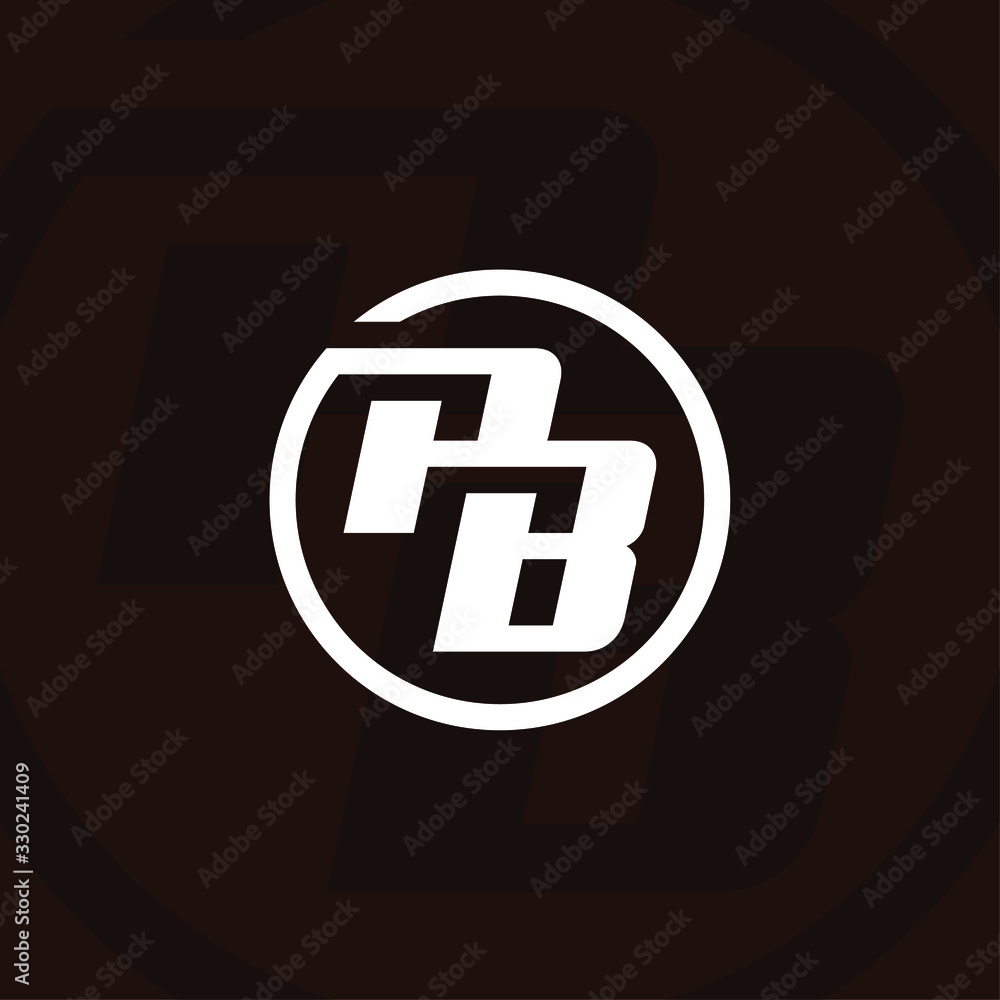 Initial letter PB logo template with circle and geometric modern font ...