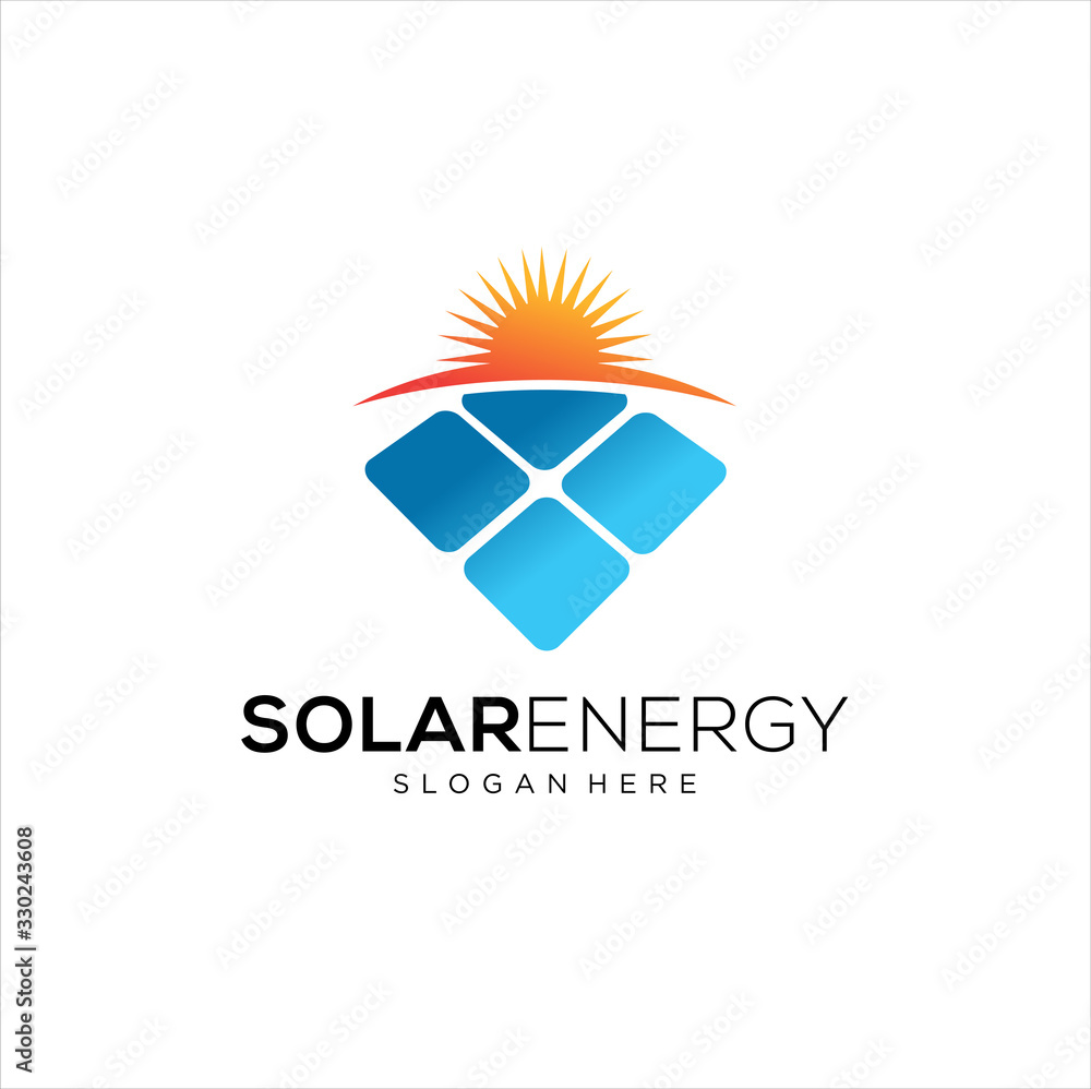 Sun solar energy logo design template. solar tech logo designs, Idea ...