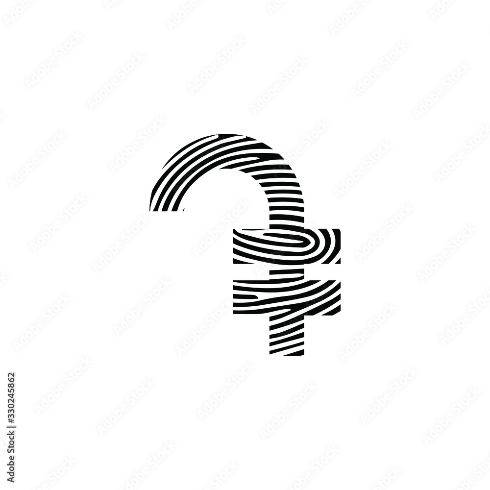 Dram Icon. Armenian Dram Currency Symbol. Fingerprint Concept Dram ...
