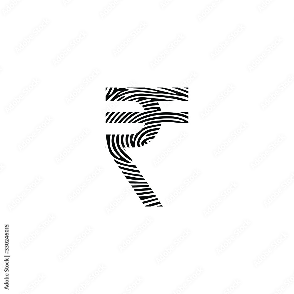 Rupee Vector Icon Design. Indian Currency Symbol. Fingerprint Concept ...