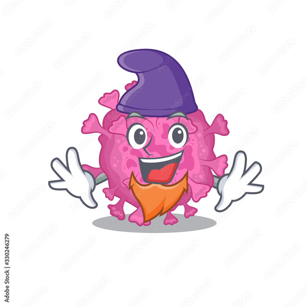 Cute and funny corona virus organic cartoon character dressed as an Elf ...