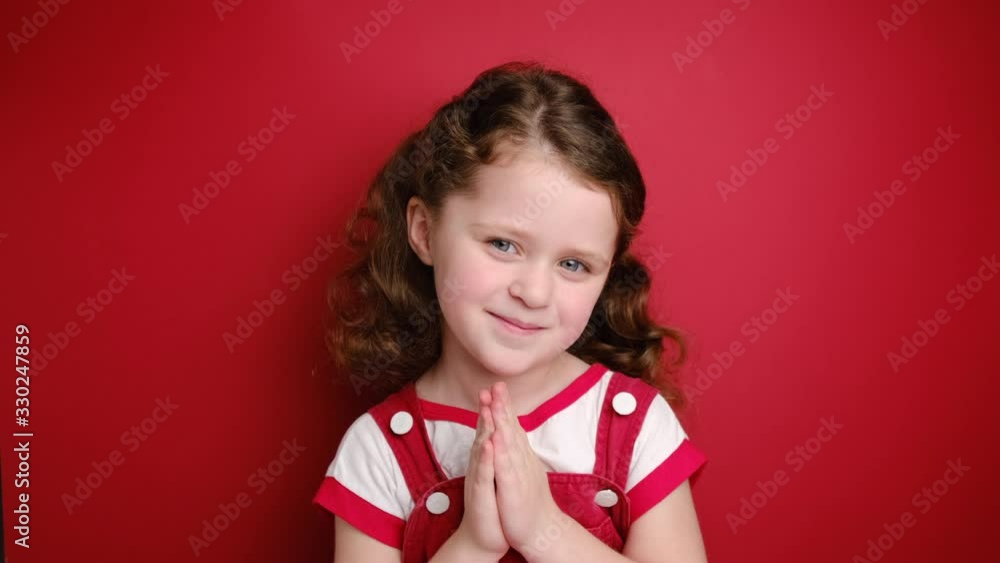 Pleading kid looks gloomy and desperate, begs for forgiveness feels sorry and guilty, keeps ...