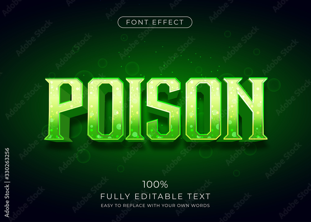 Poison text effect with vibrant color. Editable font style Stock Vector ...