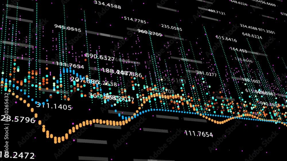 Video „abstract background with animation of growing charts and flowing ...