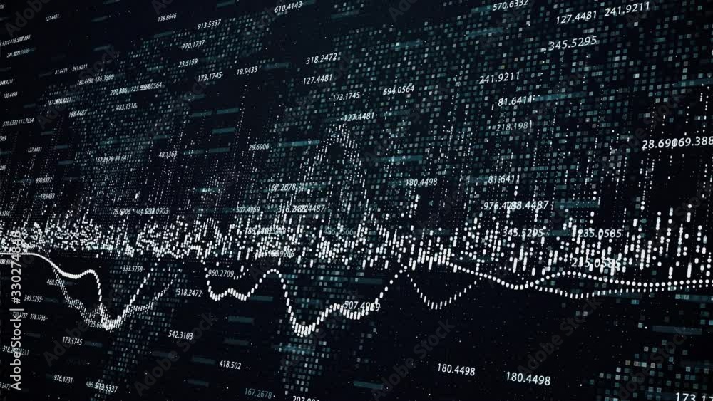 animation of growing charts and flowing counters of numbers with ...