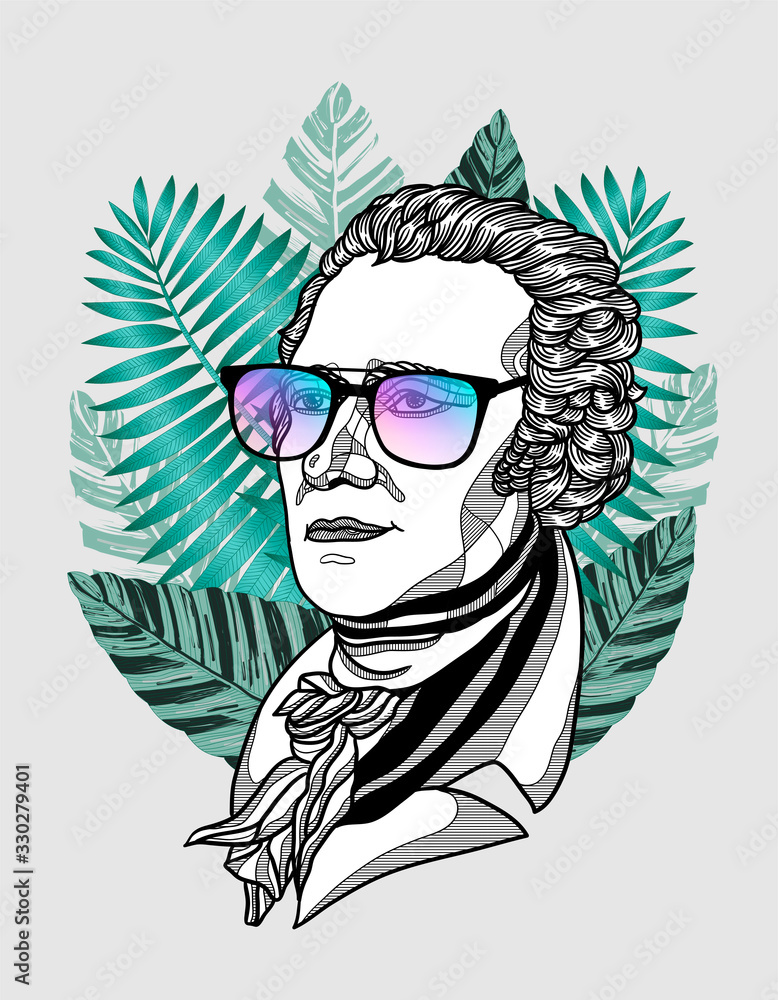Alexander Hamilton sculpture. Vector illustration hand drawn. Stock ...