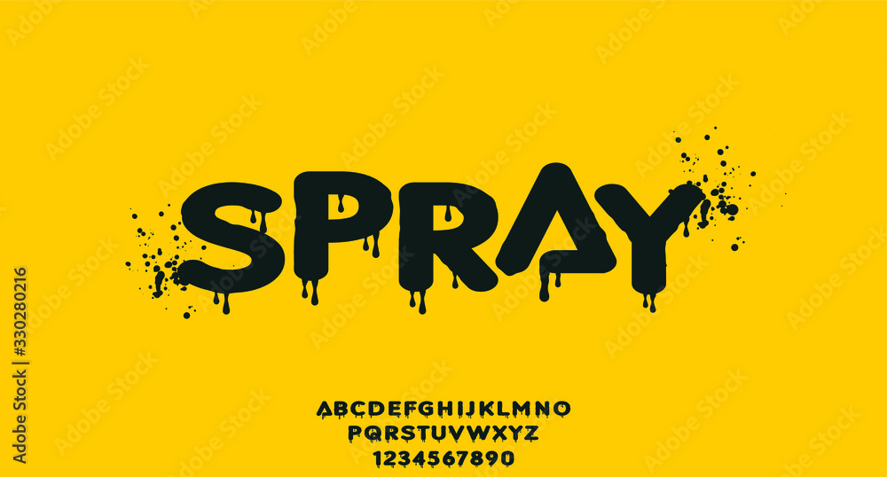 spray drop paint alphabet vector typeface font set Stock Vector | Adobe ...
