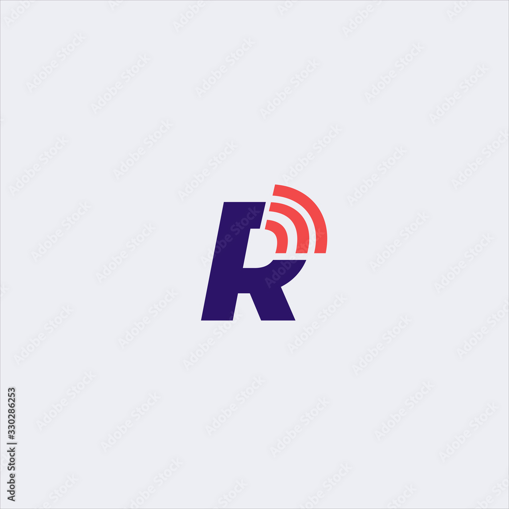 letter r three line logo design template Stock Vector | Adobe Stock