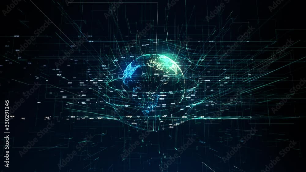 Vidéo Stock global digital word cloud computing symbol of global it ...