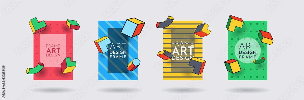 Vector frame for text. Modern Art graphic. Dynamic frame stylish ...