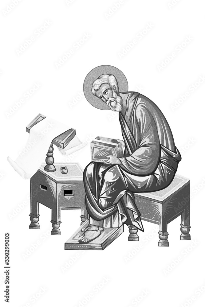 Matthew the Apostle sketch. Illustration in Byzantine style Stock ...