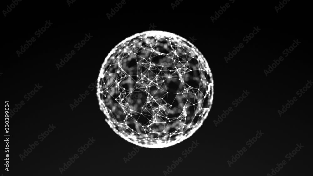 Vidéo Stock model of sphere abstract geometric composition from chaotic ...