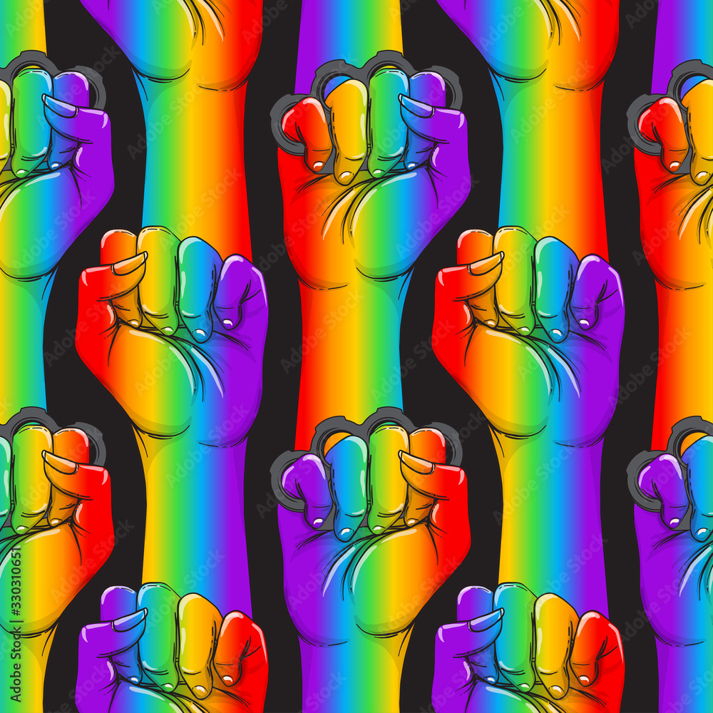 ights concept. Realistic style vector illustration in rainbow colors ...