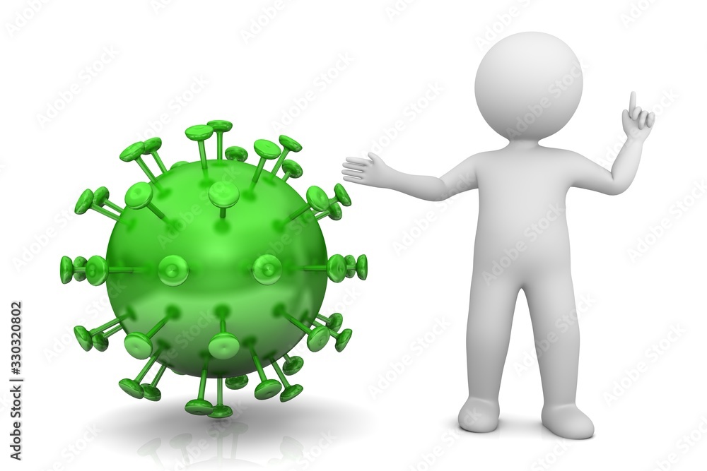 Covid-19 Coronavirus green sign symbol Sars-Cov-2 graphic 3d rendering ...