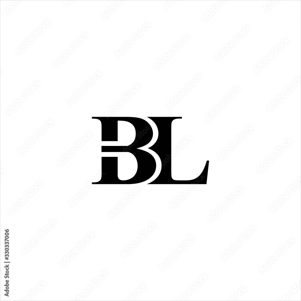 BL logo design vector image with monogram concept and luxury Stock ...