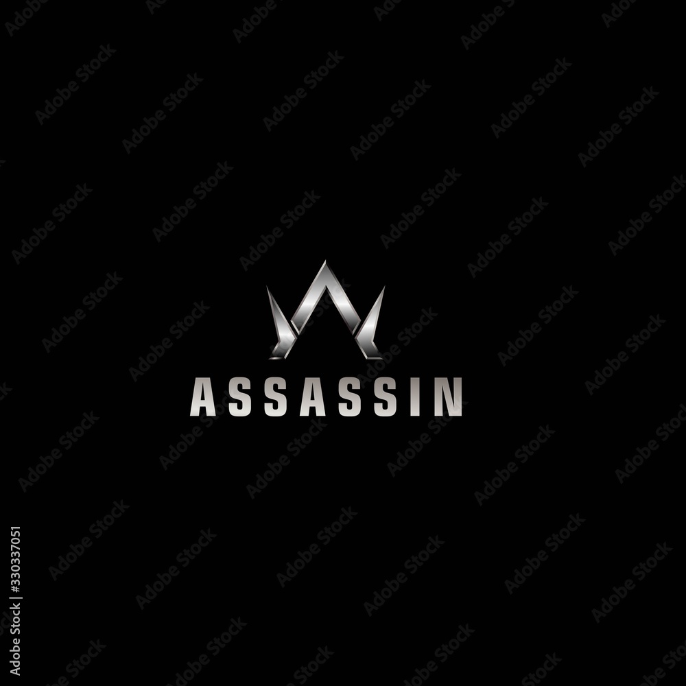 Assassin Logo Design Vector Illustrationletter A Logo Stock Vector Adobe Stock