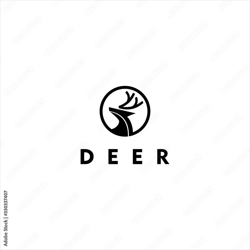 dear logo design vector image with circle monogram luxury concept ...