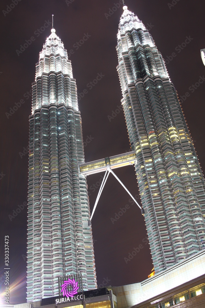 KLCC, KUALA LUMPUR, MALAYSIA - 06 MARCH 2020: Petronas twin towers ...