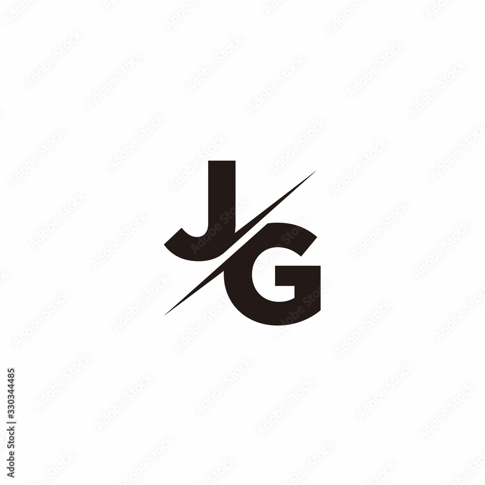 Logo Monogram Slash concept with Modern designs template letter JG ...