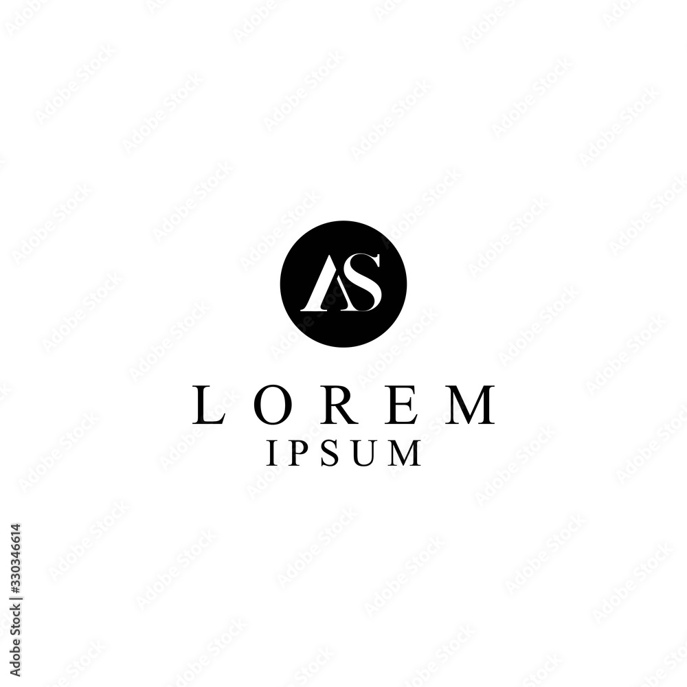 Initial AS logo design vector with circle Stock Vector | Adobe Stock
