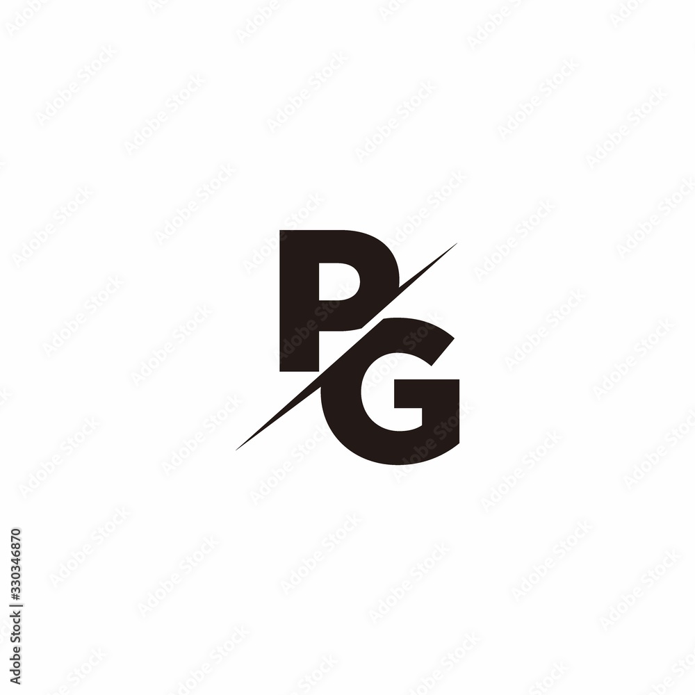 Logo Monogram Slash concept with Modern designs template letter PG ...