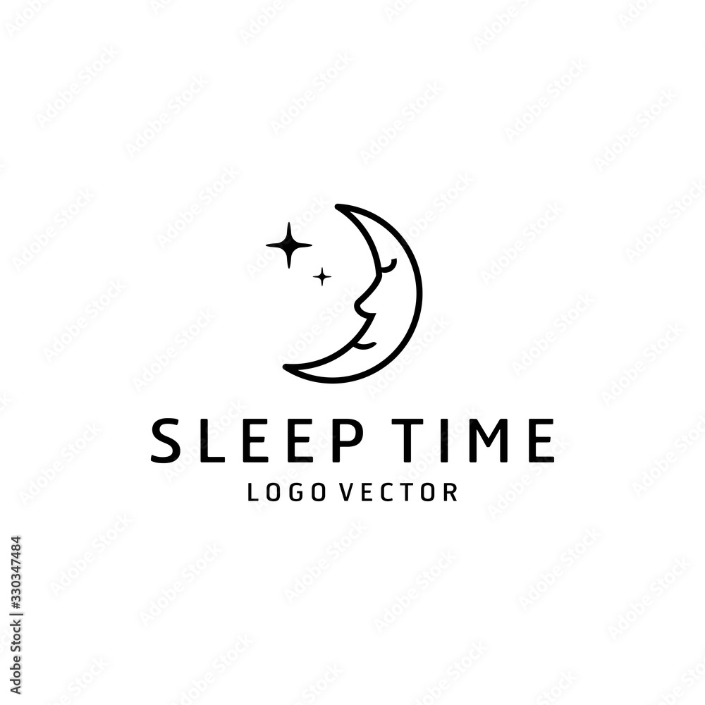 moon night logo design for sleep time vector illustration Stock Vector ...