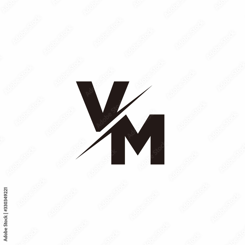Logo Monogram Slash concept with Modern designs template letter VM ...