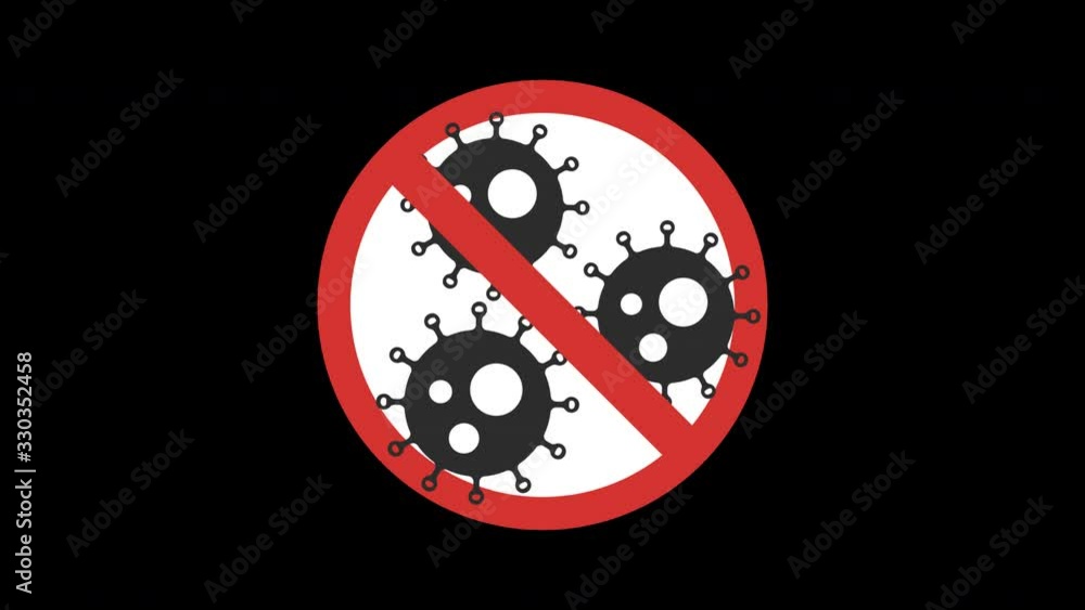 2019-nCoV virus strain with stop sign. Quarantine from Wuhan novel ...