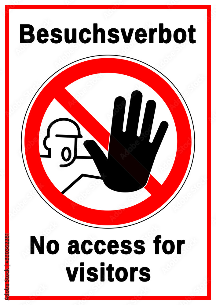 Stockillustratie ks542 Kombi-Schild - german label: Zutritt verboten ...
