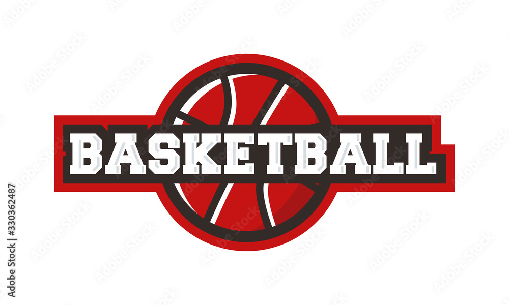 Basketball text with basketball ball isolated on white background ...